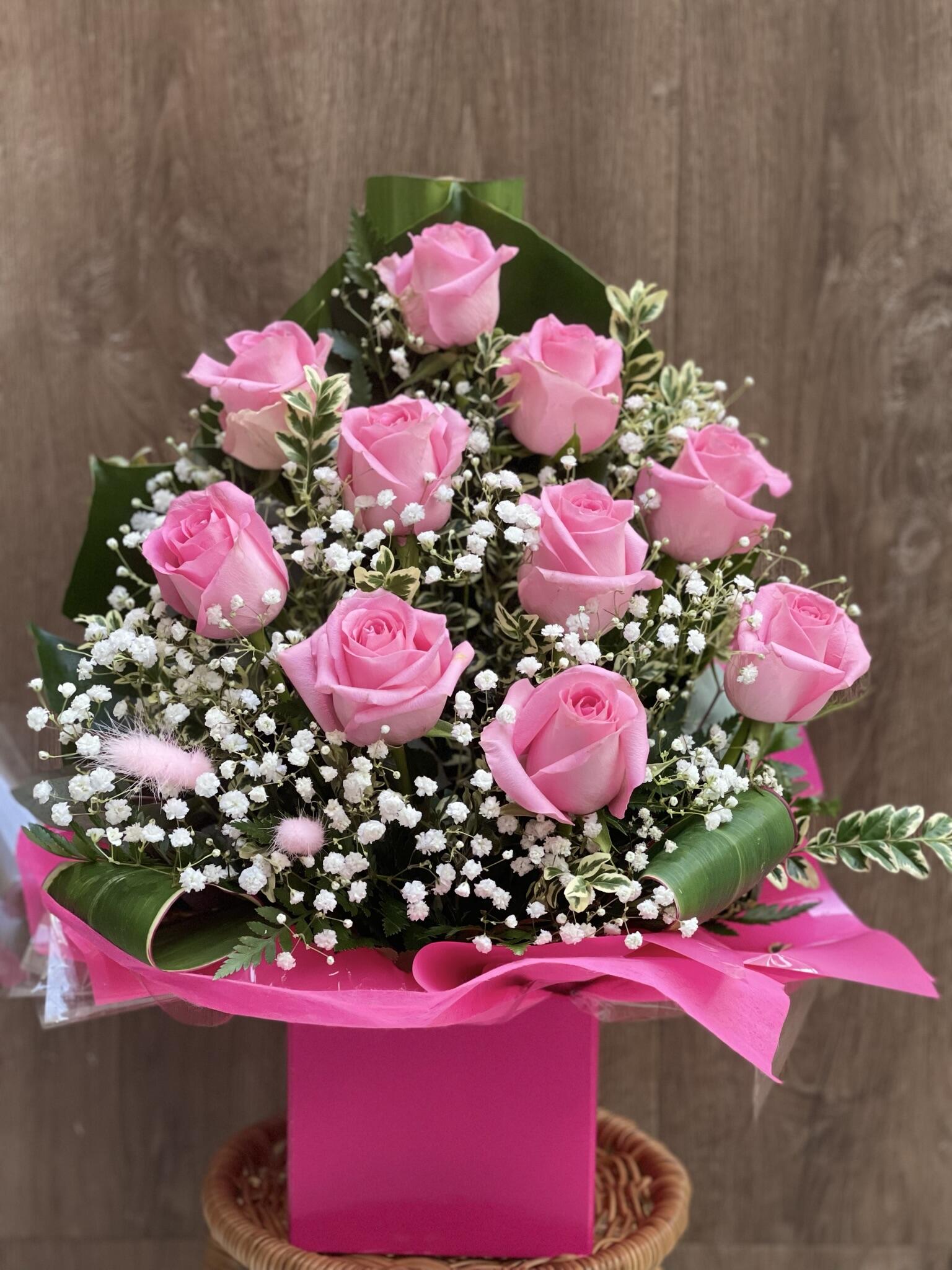 Pink Rose Starry Box | Sympathy Flowers | Melbourne Same-Day Delivery